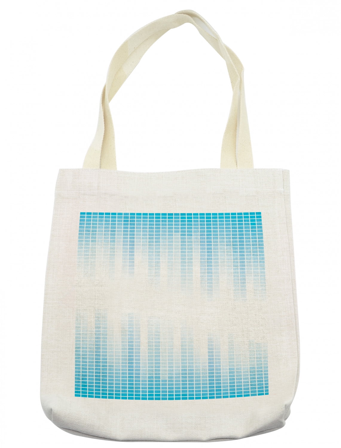 Modern Tote Bag, Contemporary Geometric Squared Design with Lines Ombre ...