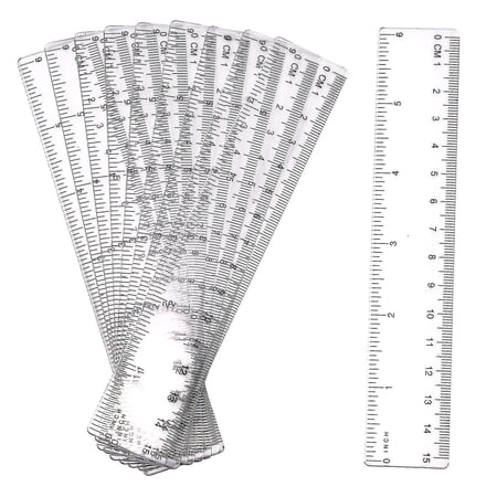 Transparent Plastic Ruler 15 Cm 6 Inches Student Measuring Ruler Tool ...