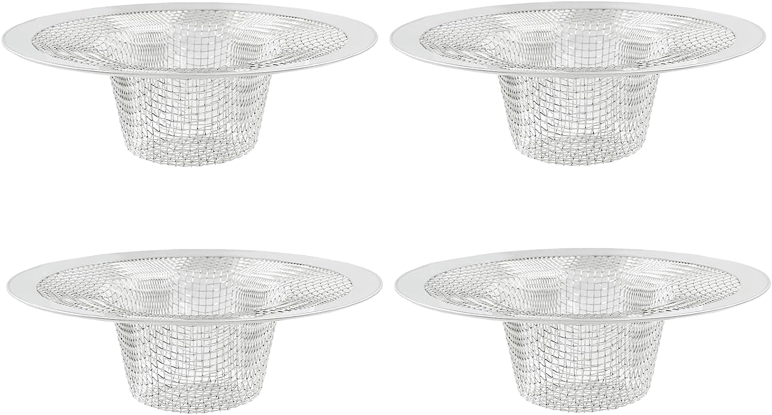 4 Pack Mesh Sink Drain Strainer 3.6 Inch Basket Filter Trap Stainless ...