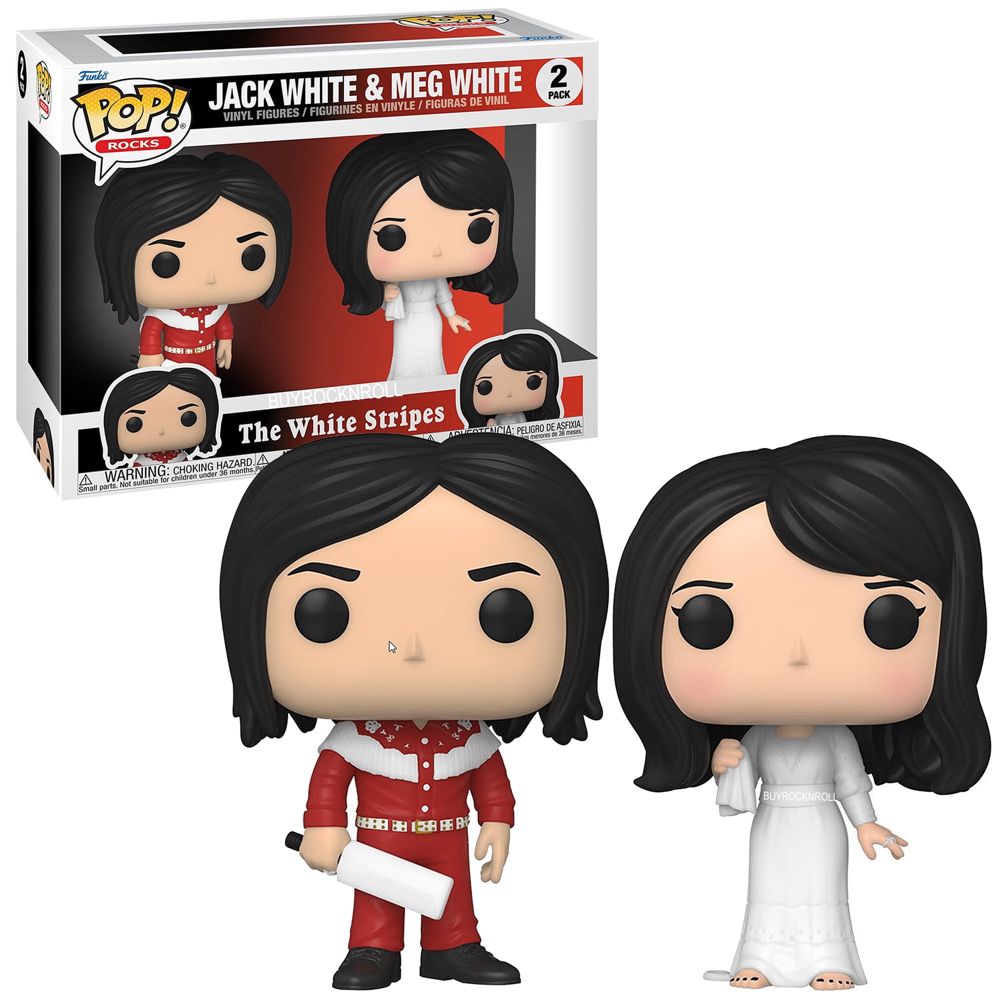 White Stripes 2022 Handpicked Funko Pop Rocks Jack White Meg White Figure 2 Pack