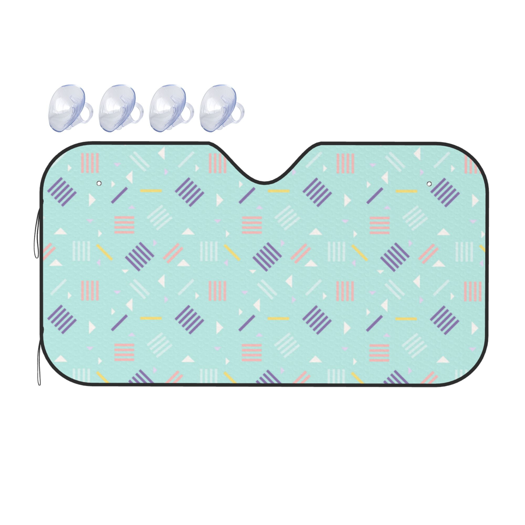 DouZhe Car Sunshades for Windshield, Blue Memphis Style Elements ...