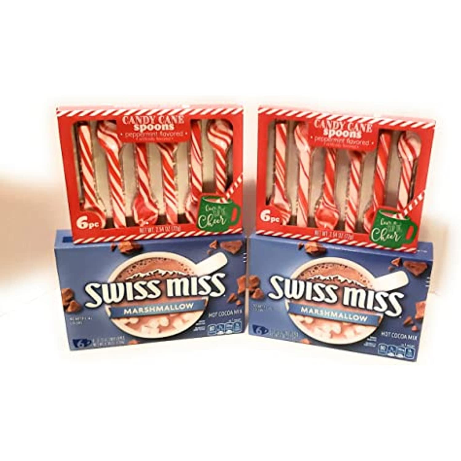 Two 6 Ct. Candy Cane Spoons With Two Boxes 6 Ct. Milk Chocolate & Mini ...