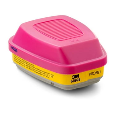 3M Organic Vapor/Acid Gas Air Filter Cartridge 60923, Yellow/Pink, Pack ...