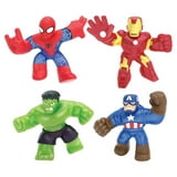 Goo Jit Zu Marvel Superheroes 4-Pack: Stretchy Spider-Man, Hulk, Iron ...