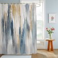 Abstract Splashes Shower Curtain, Denim Blue Vertical Paint Streaks ...
