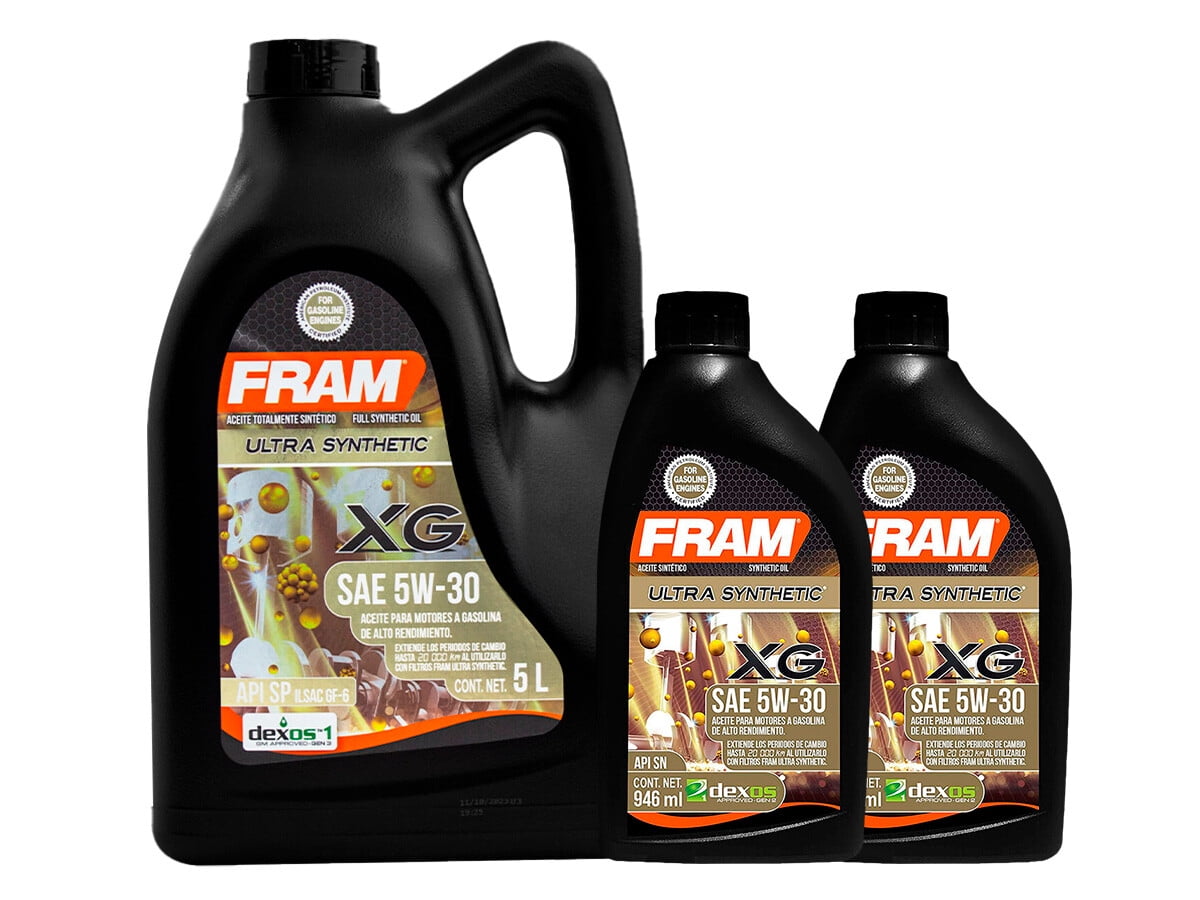 Aceite Motor FRAM Ultra Sintético 5W30 Garrafa + 2 Botellas | Bodega ...