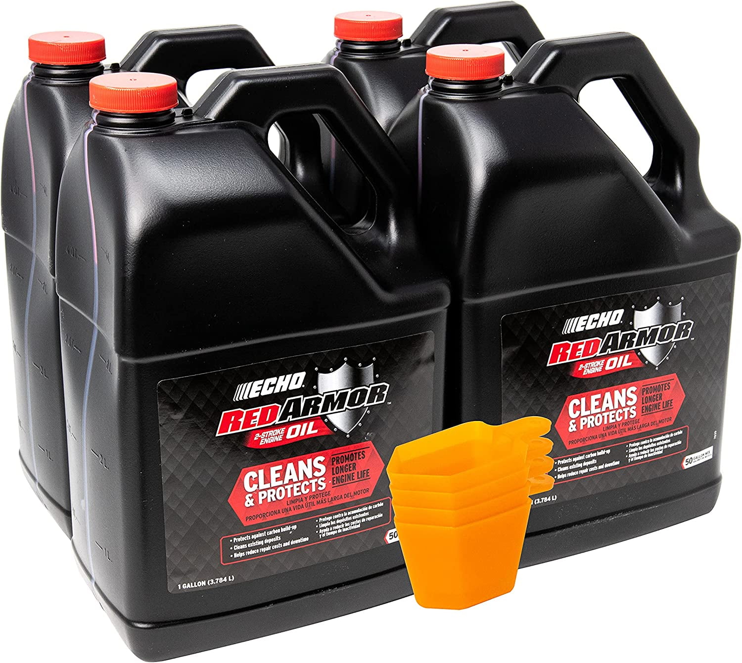 4 Pack of Echo Red Armor 2-Stroke Engine Oil 1 Gallon Bottle 50:1 Mix ...