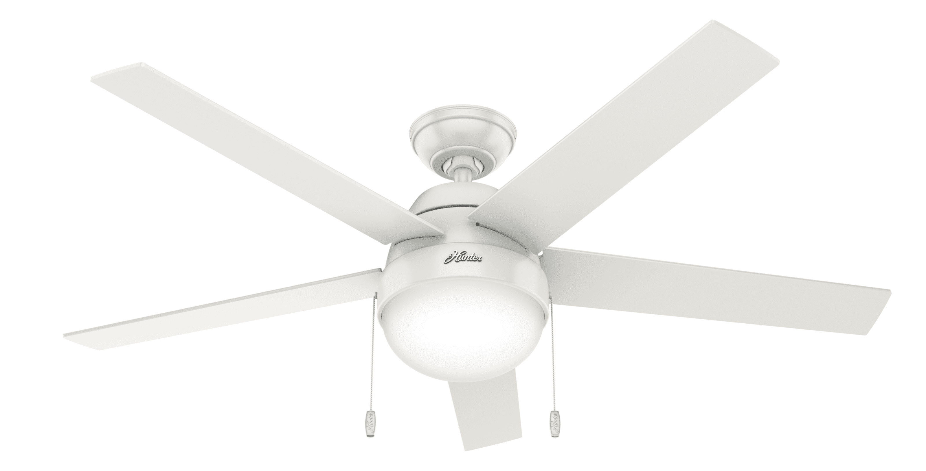 Hunter 52 inch Anslee Fresh White Ceiling Fan with LED Light Kit and ...