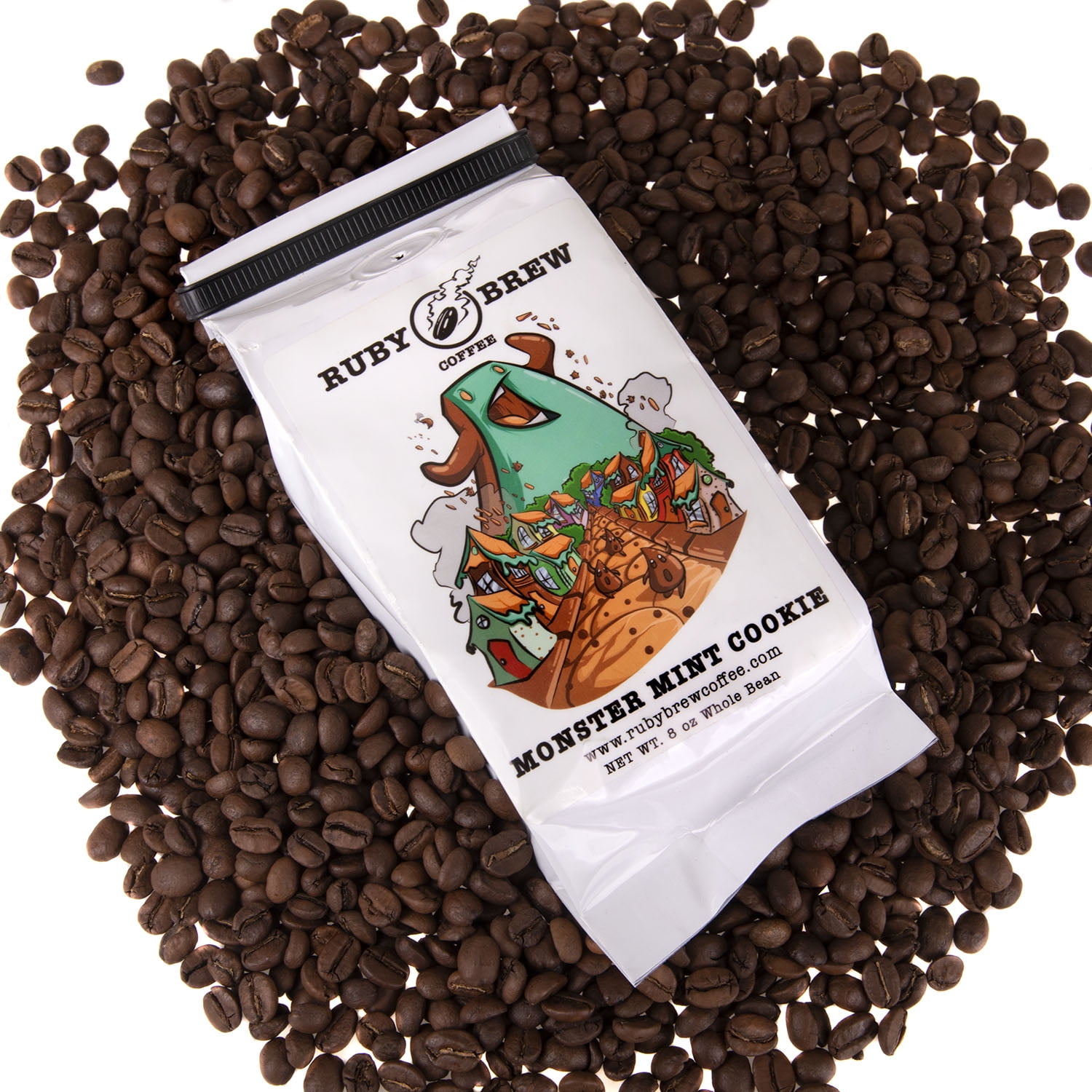 Monster Mint Cookie Coffee Blend 8 Oz Whole Bean Medium Roast Ruby Brew ...