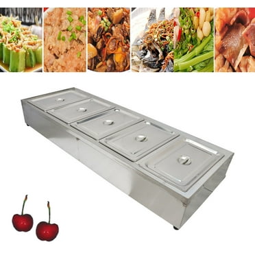 INTBUYING 5-Pan Buffet Food Warmer Electric Steam Table 72" Stainless ...