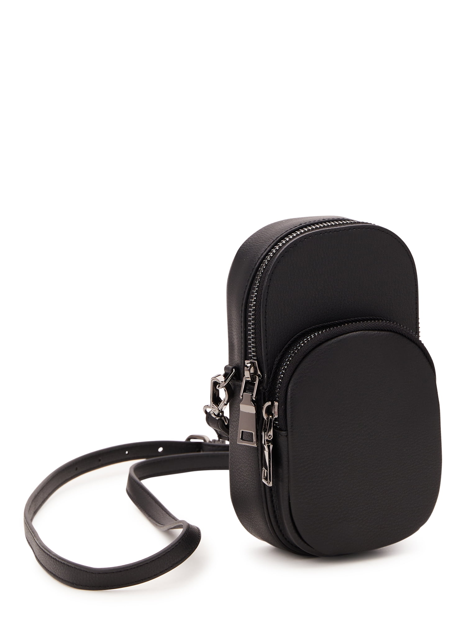 No Boundaries Women's Rounded Phone Crossbody, Black - Walmart.com