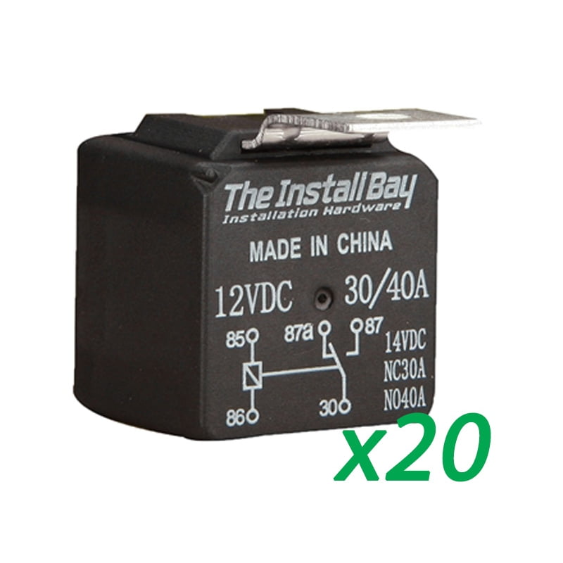 The Install Bay by Metra 20 Pack Economy 12 Volt 30/40 Amp Relay 12V ...