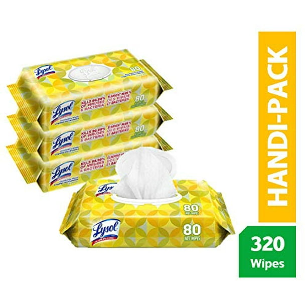 Lysol Handi-pack Disinfecting Wipes, 320ct (4x80ct), Lemon & LimeÂ 320 ...