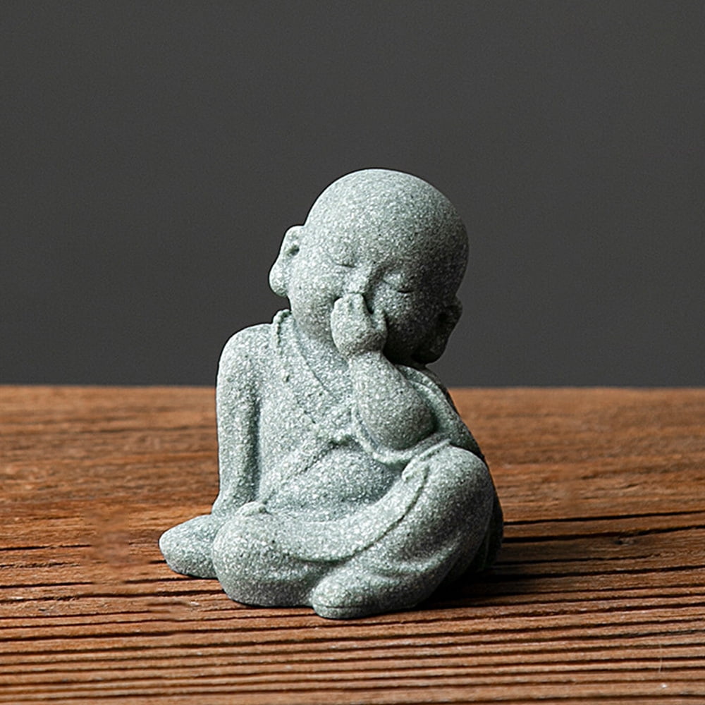 Mini Monk Statue Ornaments Table Art Home Room Decoration Gift for ...
