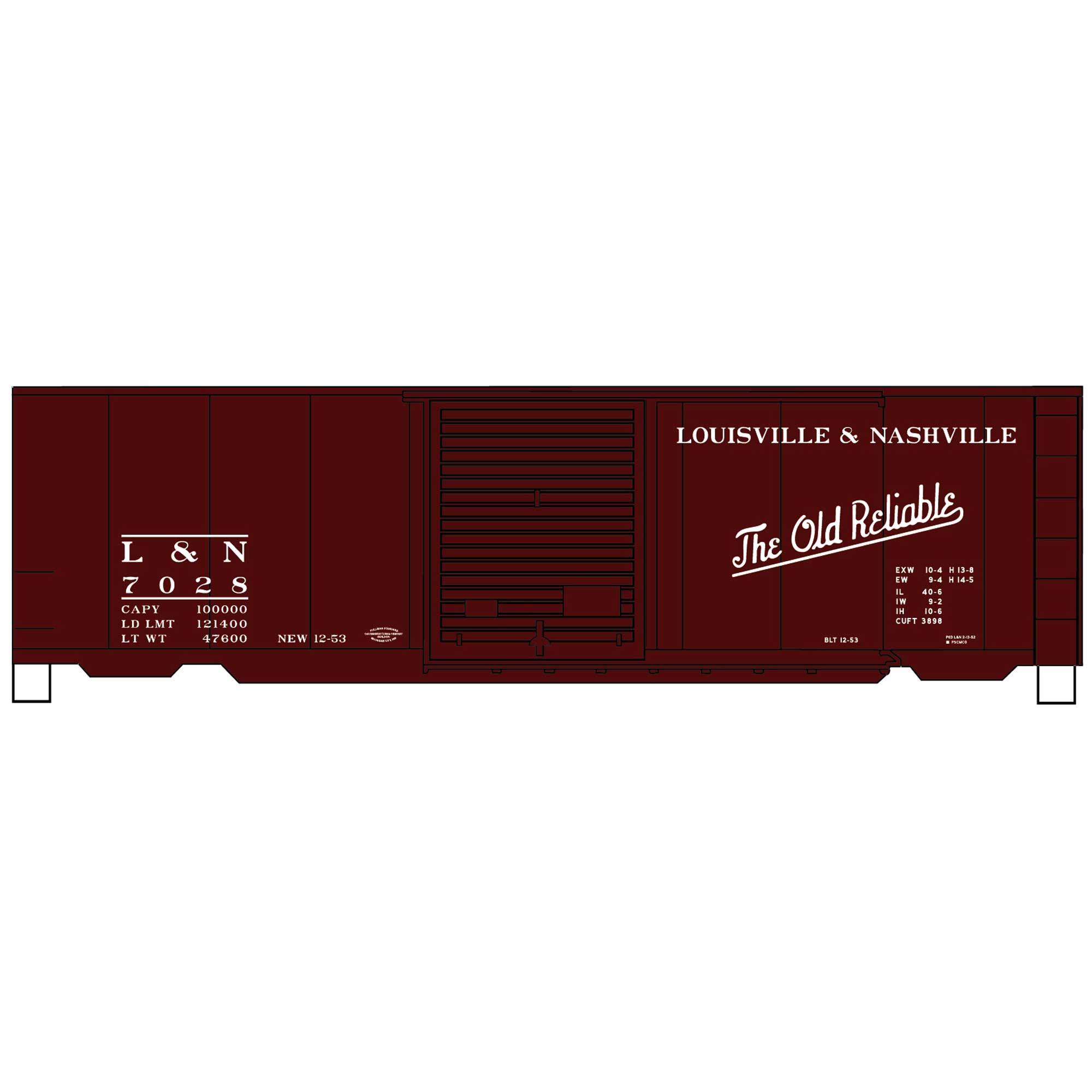 Accurail HO KIT PS-1 Steel Box L&N Mineral Red ACU3458 HO Rolling Stock ...