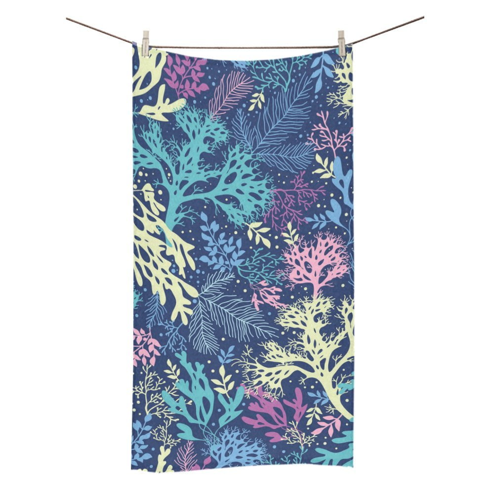 MKHERT Underwater Seaweed Seamless Pattern Bath Towel Shower Towel Wash ...