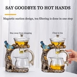Glass tea set, semi-automatic teapots with infuser, magnetic heat ...