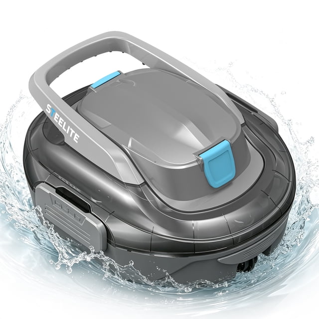Steelite Cordless Robotic Pool Cleaner, Automatic Pool Vacuum with Dual ...