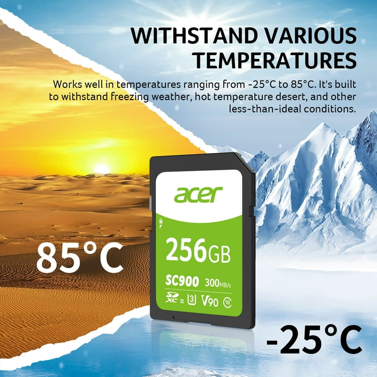Acer SC900 SDXC UHS-II V90 4K Memory Card, 56% OFF