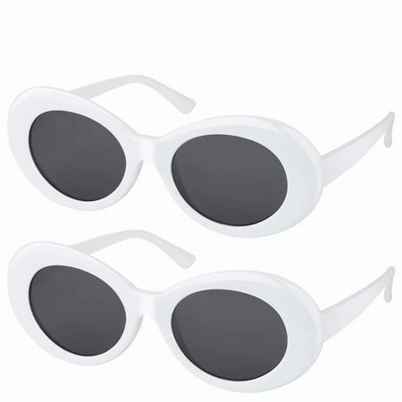 Clout Goggles Bold Retro Oval Mod Thick Frame Sunglasses Round Lens for ...