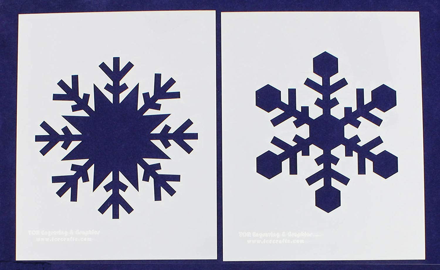 Large Snowflake B-2 Piece Stencil Set 14 Mil 8" X 10" Painting /Crafts ...