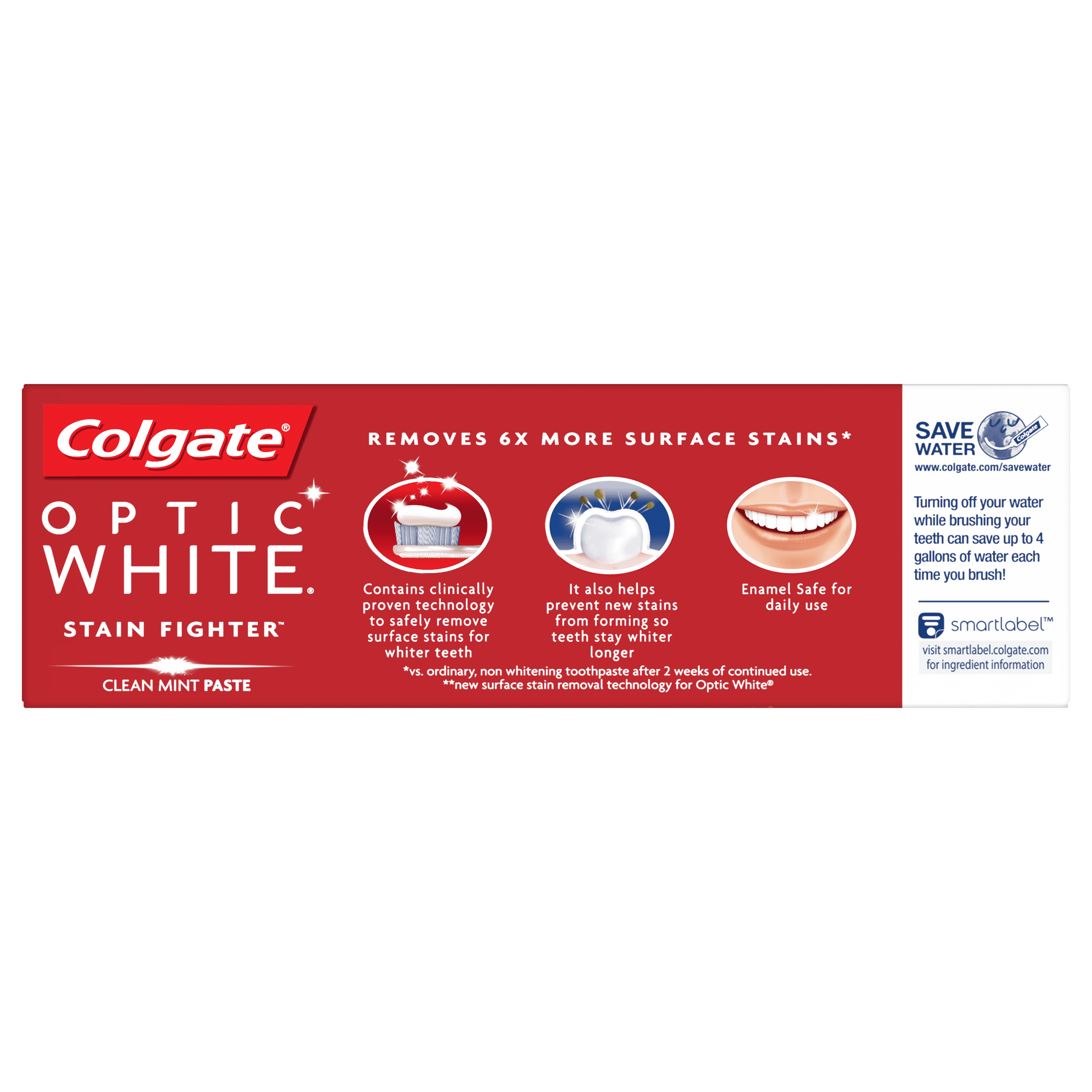 Colgate Optic White Stain Fighter Teeth Whitening Toothpaste, Clean ...