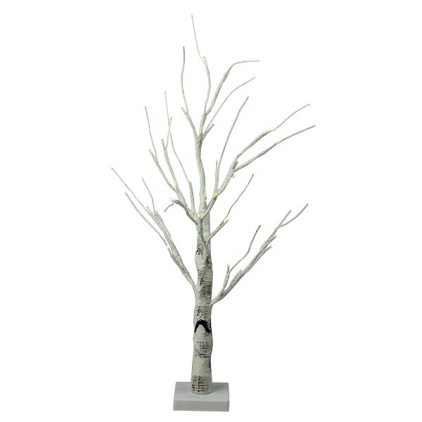 24" Lighted Brown Birch Twig Artificial Christmas Tree - Warm White LED ...