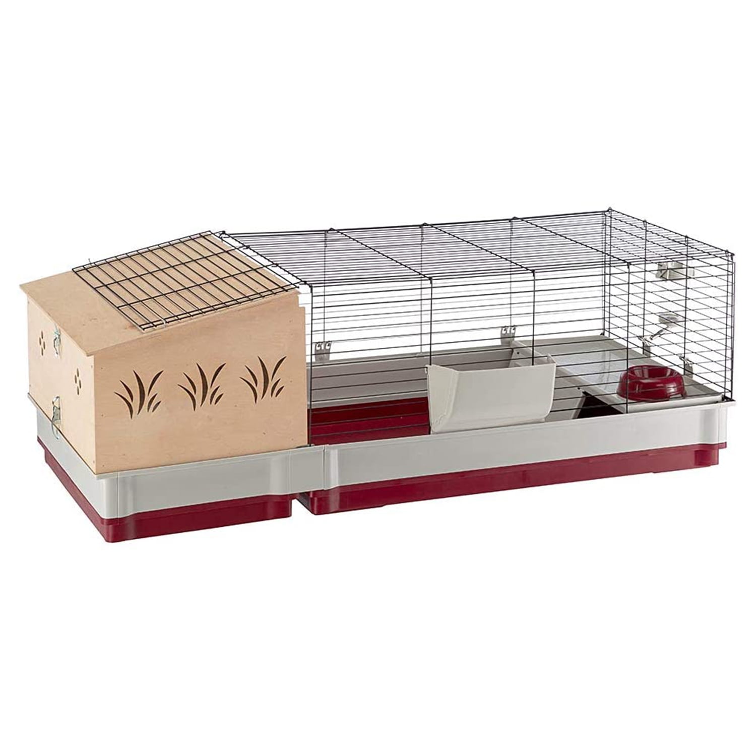 Ferplast Krolik 140 Plus Extra Large Indoor Pet Rabbit Cage w/ Wood ...
