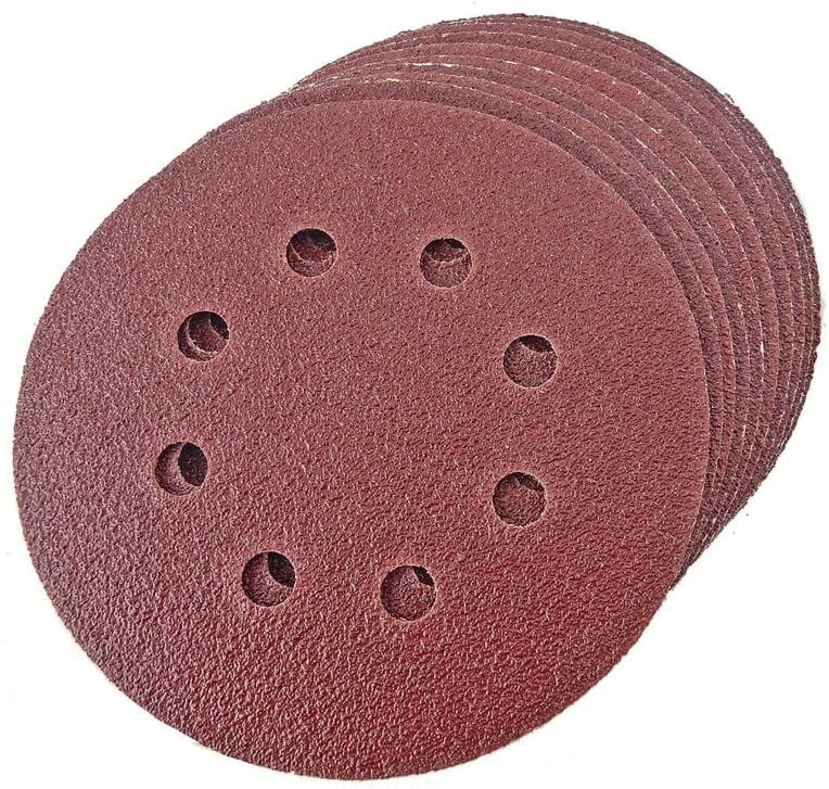125mm Sanding Discs – Hook & Loop Backing, Round Sandpaper Set, Dust ...