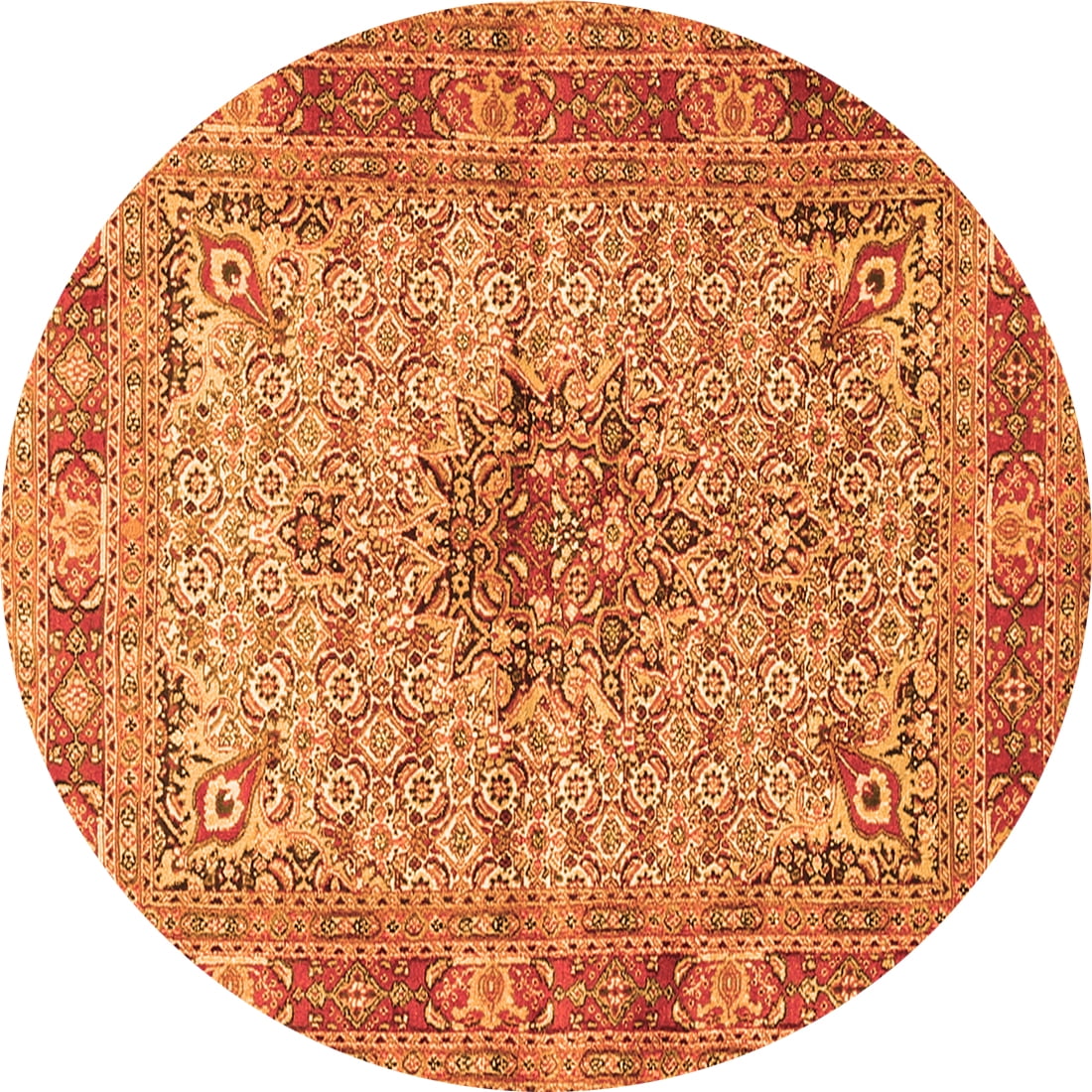 Ahgly Company Indoor Round Persian Orange Traditional Area Rugs, 8 ...