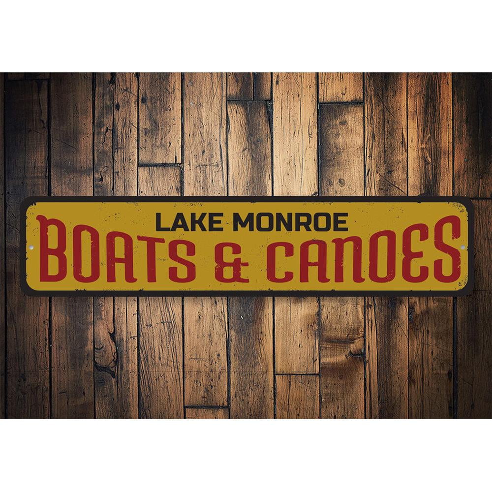 Boats & Canoes Novelty Sign, Metal Wall Decor - 4x18 inches - Walmart.com