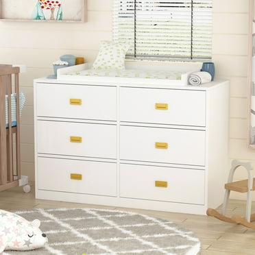 OXYLIFE 45" Baby Nursery Changing Table Dresser with 4 Drawers and ...