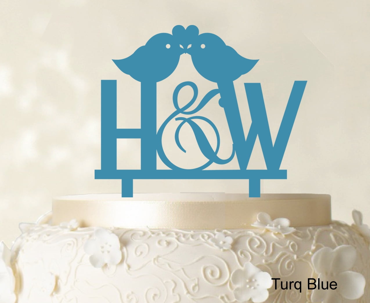 "Initial Wedding Cake Topper Custom Turquoise Blue Cake Topper Color ...