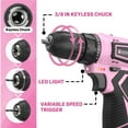 Bielmeier 12V Pink Power Drill Home Tool Kit with Bag, Electric Driver ...