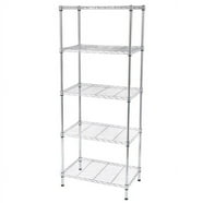 Muscle Rack 5 Tier Wire Shelving Unit with Hooks in Silver - Walmart.com
