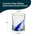 Libbey Blue Ribbon Rock Glasses Set, Artisan-Inspired Four-Dimple ...