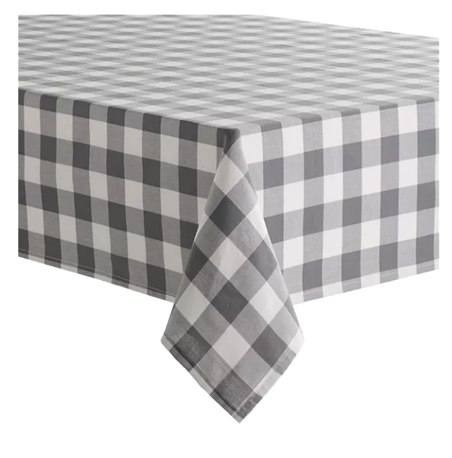 Gray White Buffalo Plaid Tablecloth Food Network (52x70 Rectangle ...