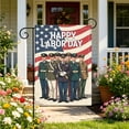 1pc Happy Labor Day American Flag Soldiers Printed Garden Flag, Double ...