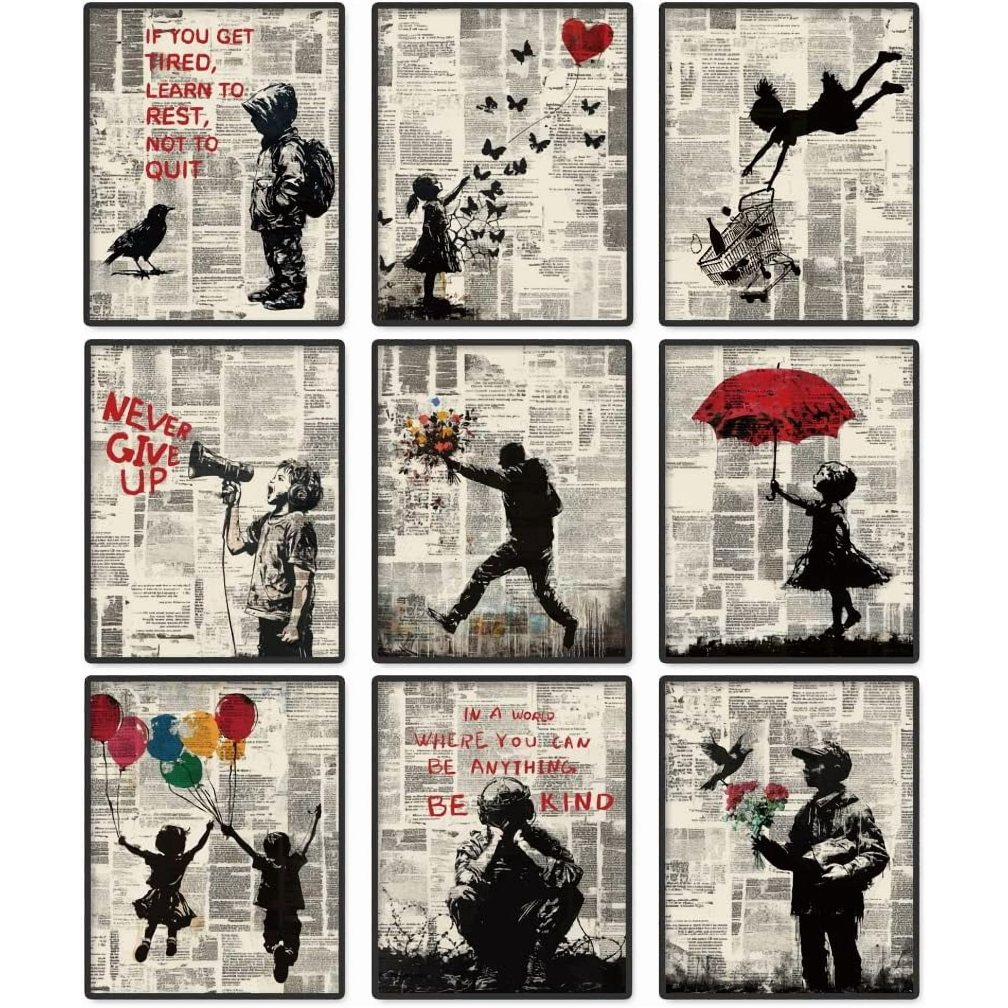 Click here for Nobrand 9 Pack Unframed Waterproof Banksy Canvas W... prices