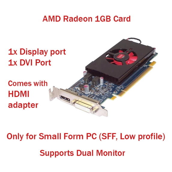 Restored AMD Radeon 7570 1GB Low Profile graphics card - DVI & Display ...