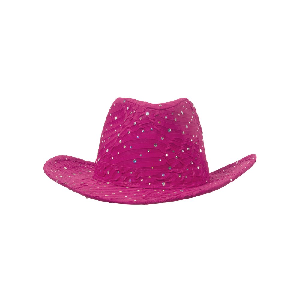 SS/Sophia - Glitter Sequin Trim Cowboy Hat - Hot Pink - Walmart.com ...