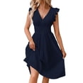Women's 2026 Summer Sundresses Eyelet Cap Sleeve V Neck Short Boho ...
