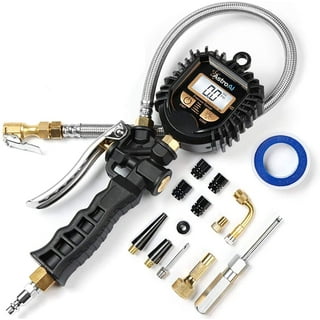 Re-Calibratable Tire Pressure Service Gauge, Large Bore Dual Chuck, 80 ...