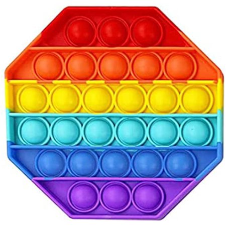 Rainbow Octagonal Fidget Toys, Press The Bubble Small Play Sensory Toys ...