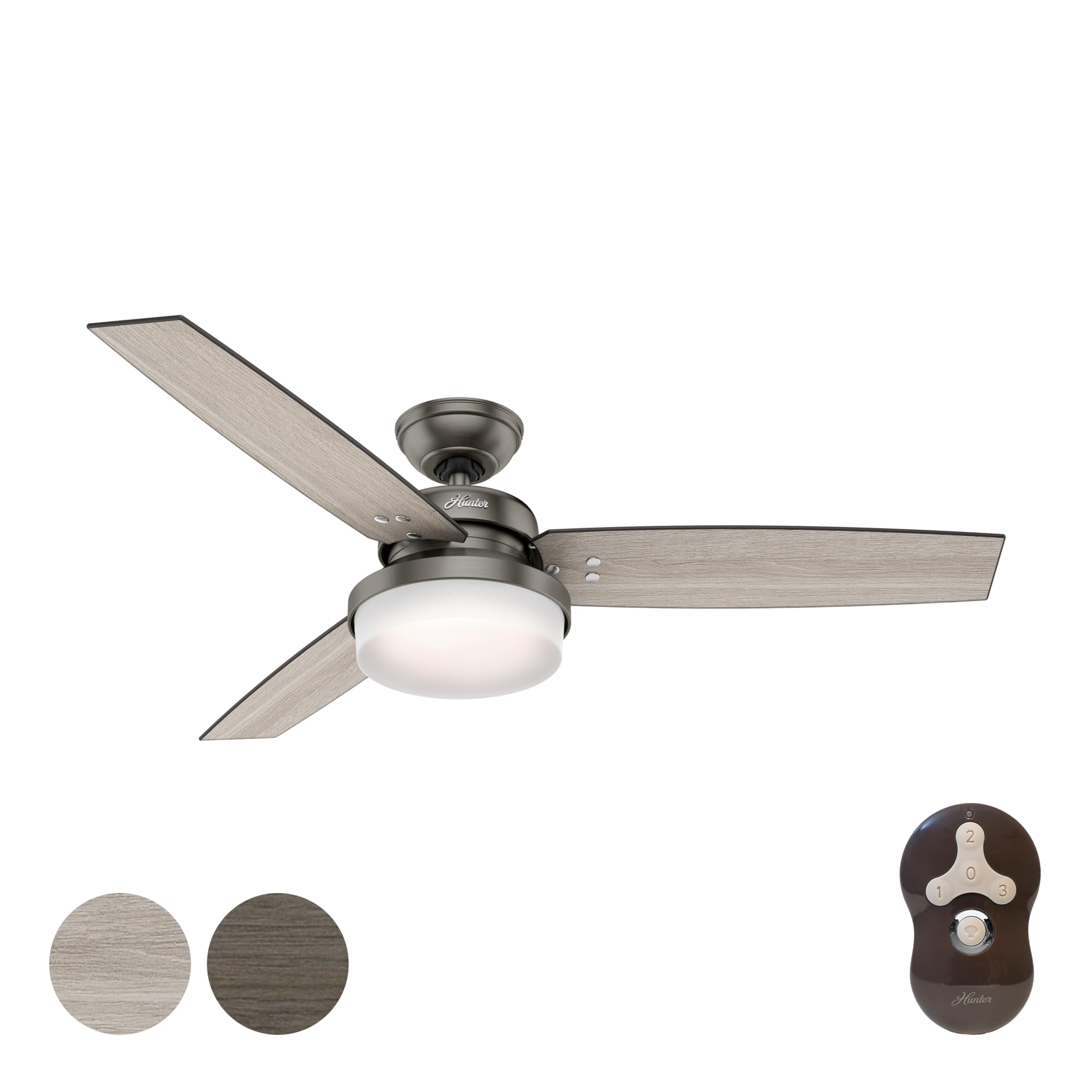 Restored Hunter Fan 52 inch Brushed Slate Contemporary Ceiling Fan with ...