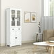 HOMCOM 63" Kitchen Pantry Storage Cabinet w/Adjustable Shelves Glass ...