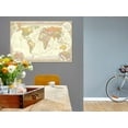 Tiptophomedecor Stretched Canvas World Map Art - Cream World Map ...