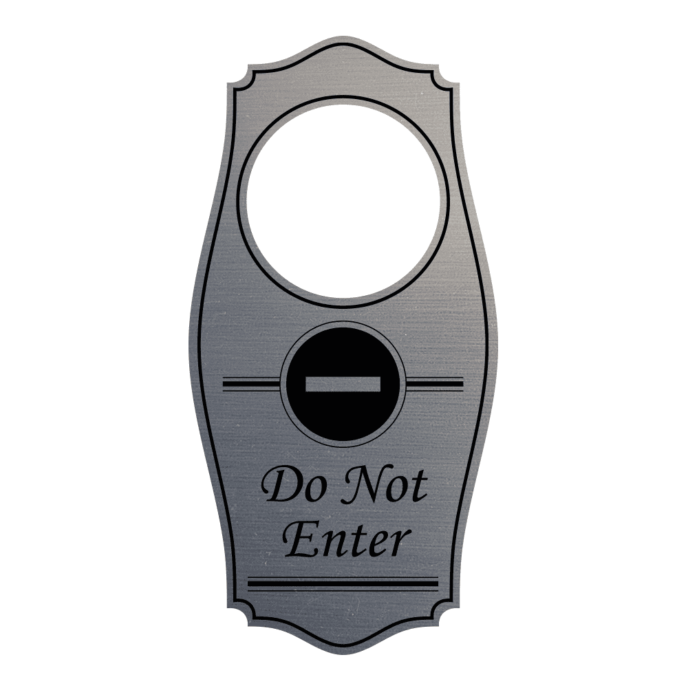 Signs ByLITA Do Not Enter Door Hanger - Brushed Silver, 4" x 8 ...