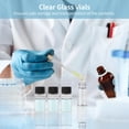 100 Clear Glass Bottles, 0.34 oz Vials with Screw Caps, Small Lab ...