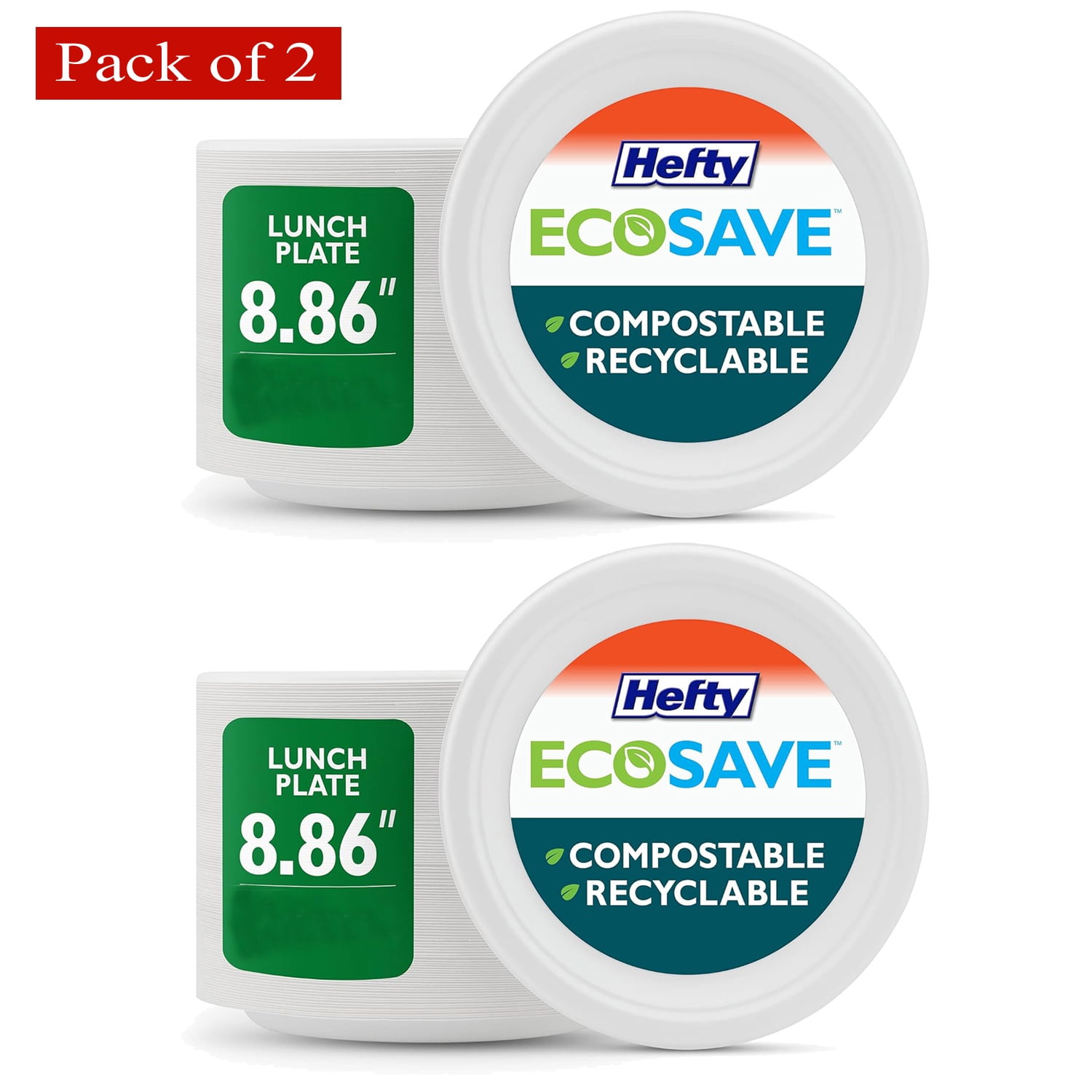Click here for Hefty Ecosave Paper Plates Luncheon Compostable Di... prices